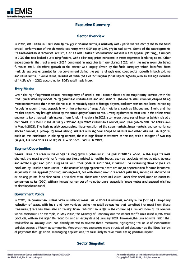 Brazil Consumer Goods and Retail Sector Report 2023-2024 Industry ...