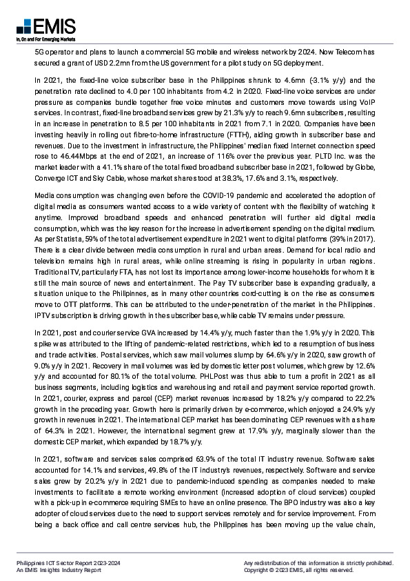 Philippines ICT Sector Report 2023-2024 Industry Report | EMIS Insights