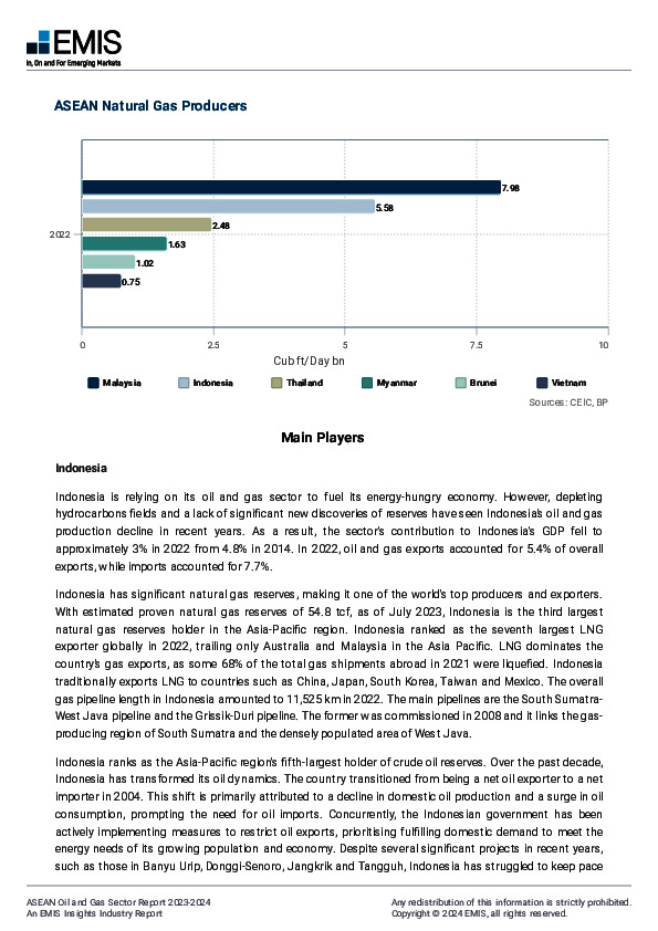 ASEAN Oil and Gas Sector Report 2023-2024 Industry Report | EMIS Insights